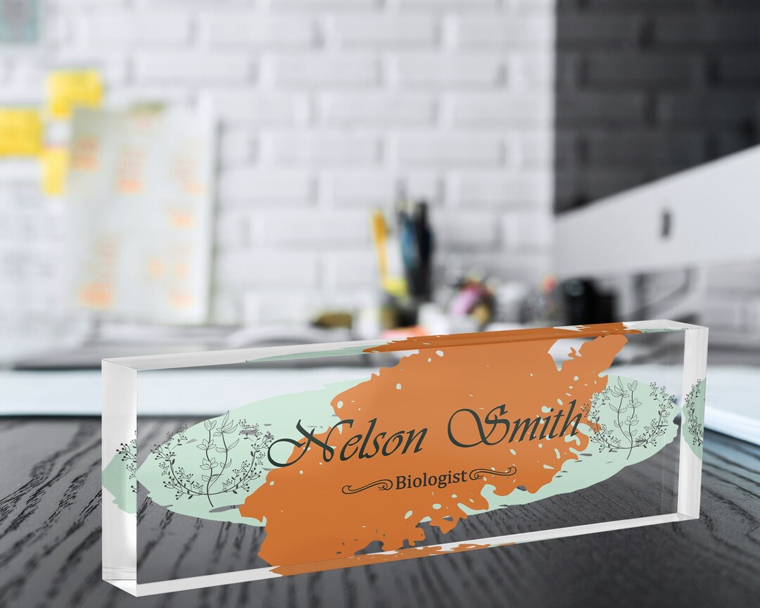 Colorful Desk Name Plate Custom Personalized Desk Sign Plaque Office ...