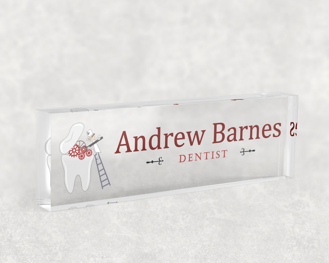 Dentist Desk Name Plate Custom Personalized Desk Sign, Dentist Gift ...