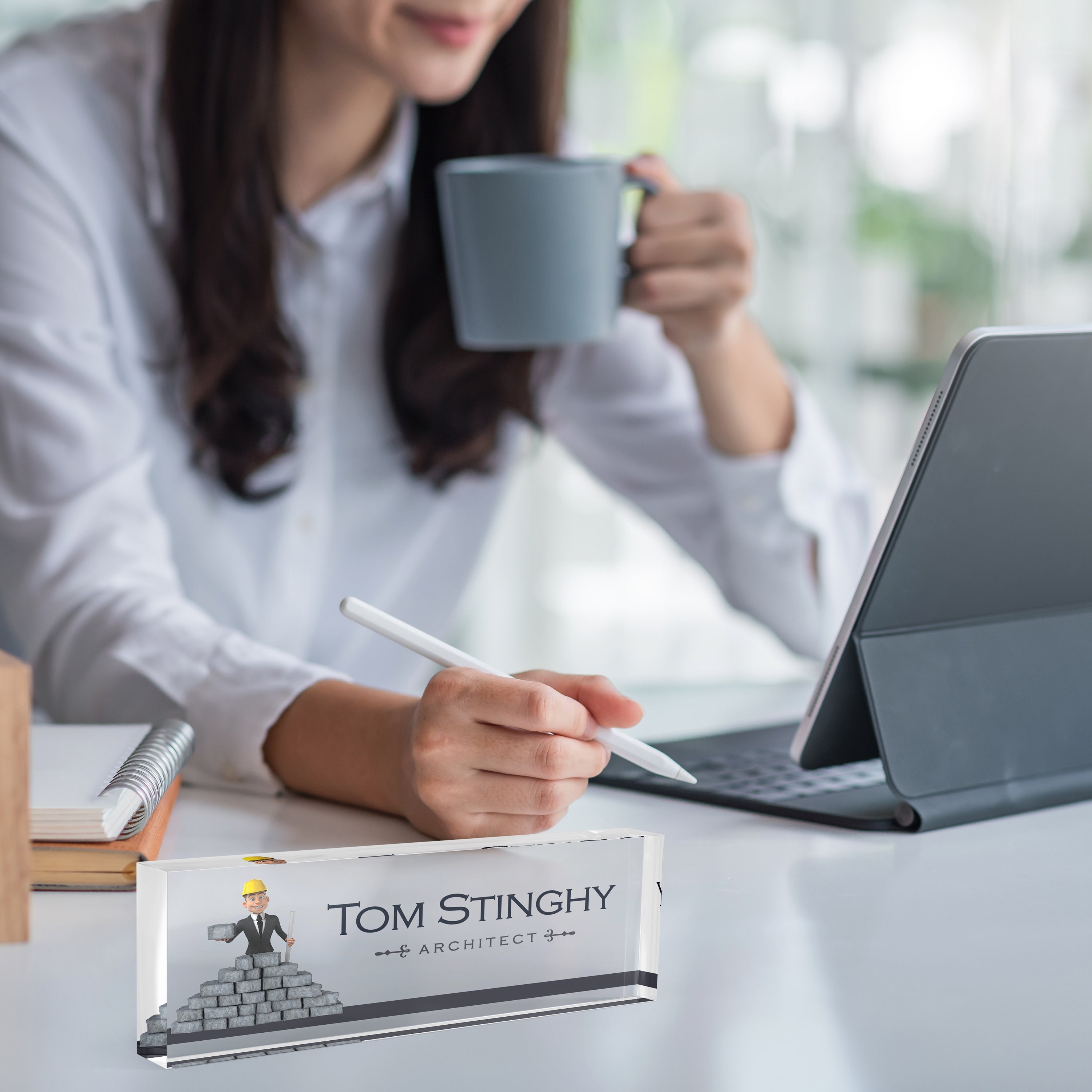 Architect Desk Name Plate Comic Concept Custom Personalized Desk Sign ...