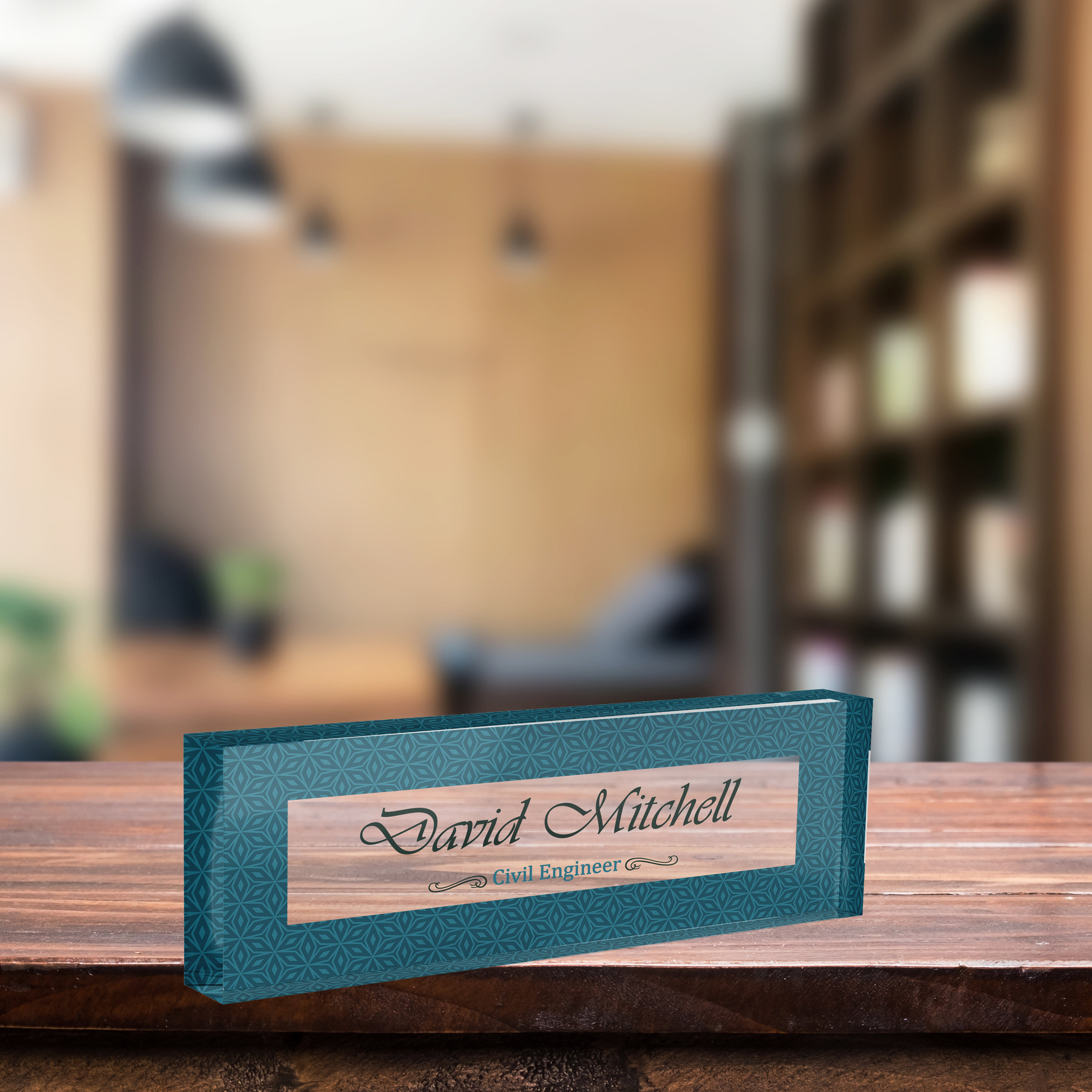 Desk Name Plate Custom Personalized Desk Sign Plaque Office Flower ...