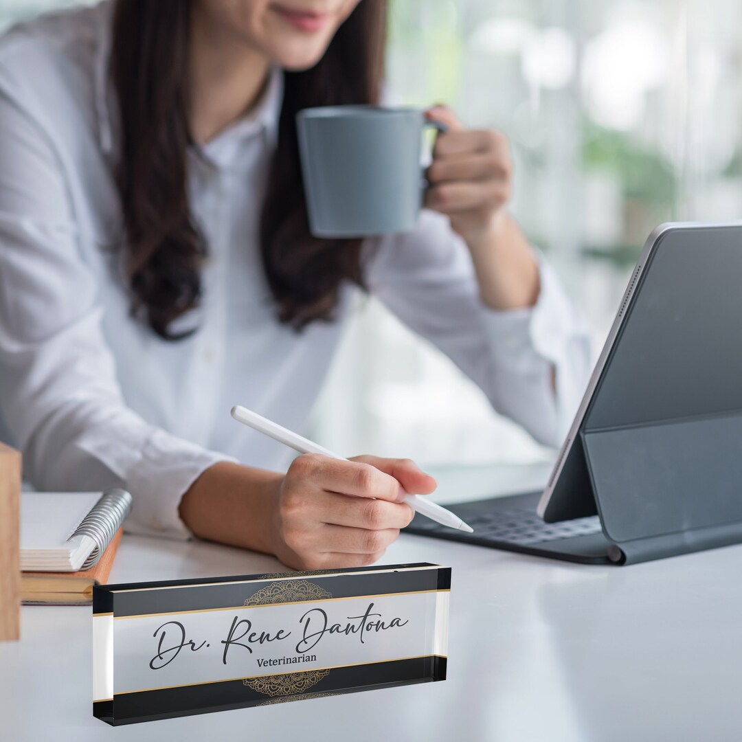 Luxury Concept Desk Name Plate Custom Personalized Desk Sign - Etsy