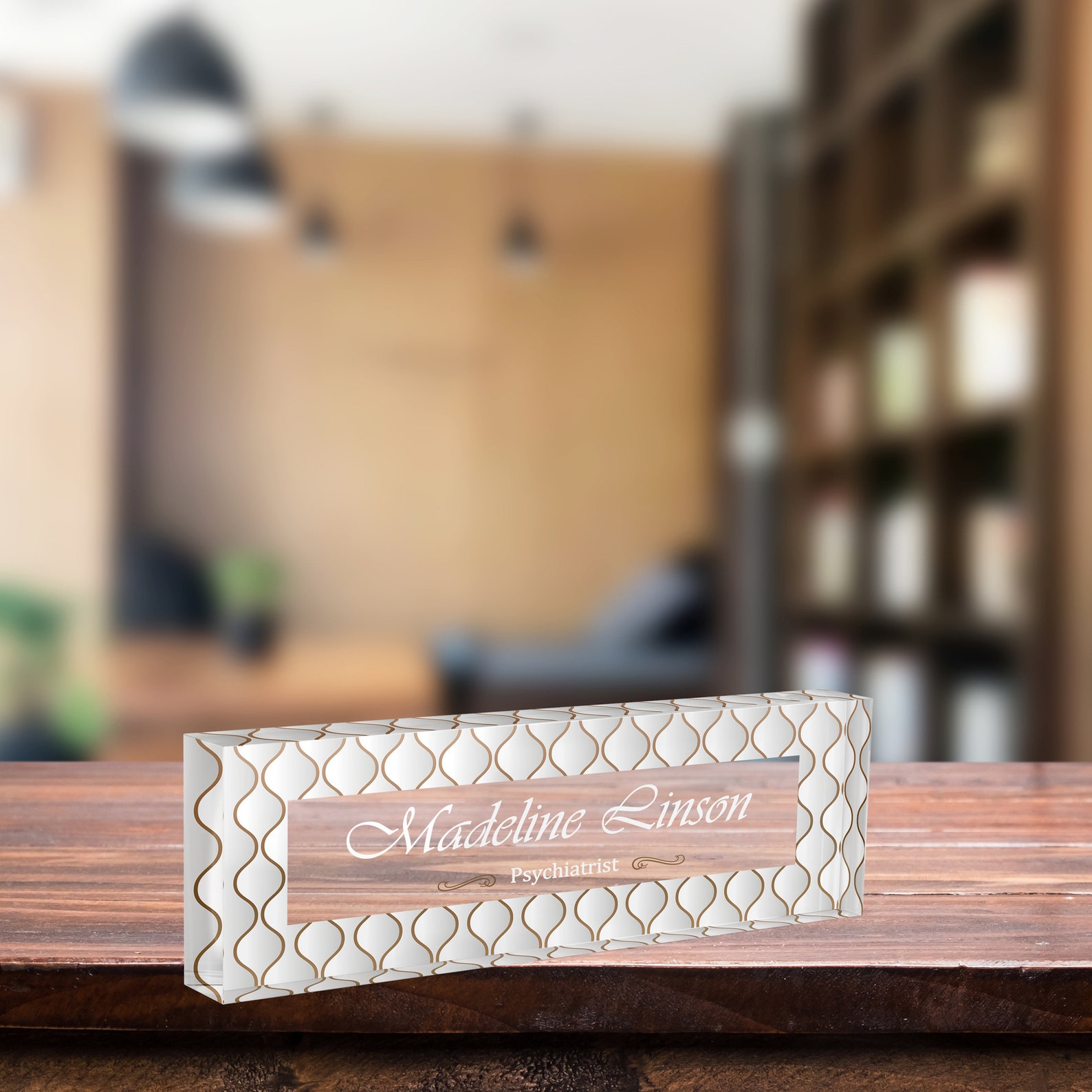 Desk Name Plate Custom Personalized Desk Sign Plaque Office Flower ...