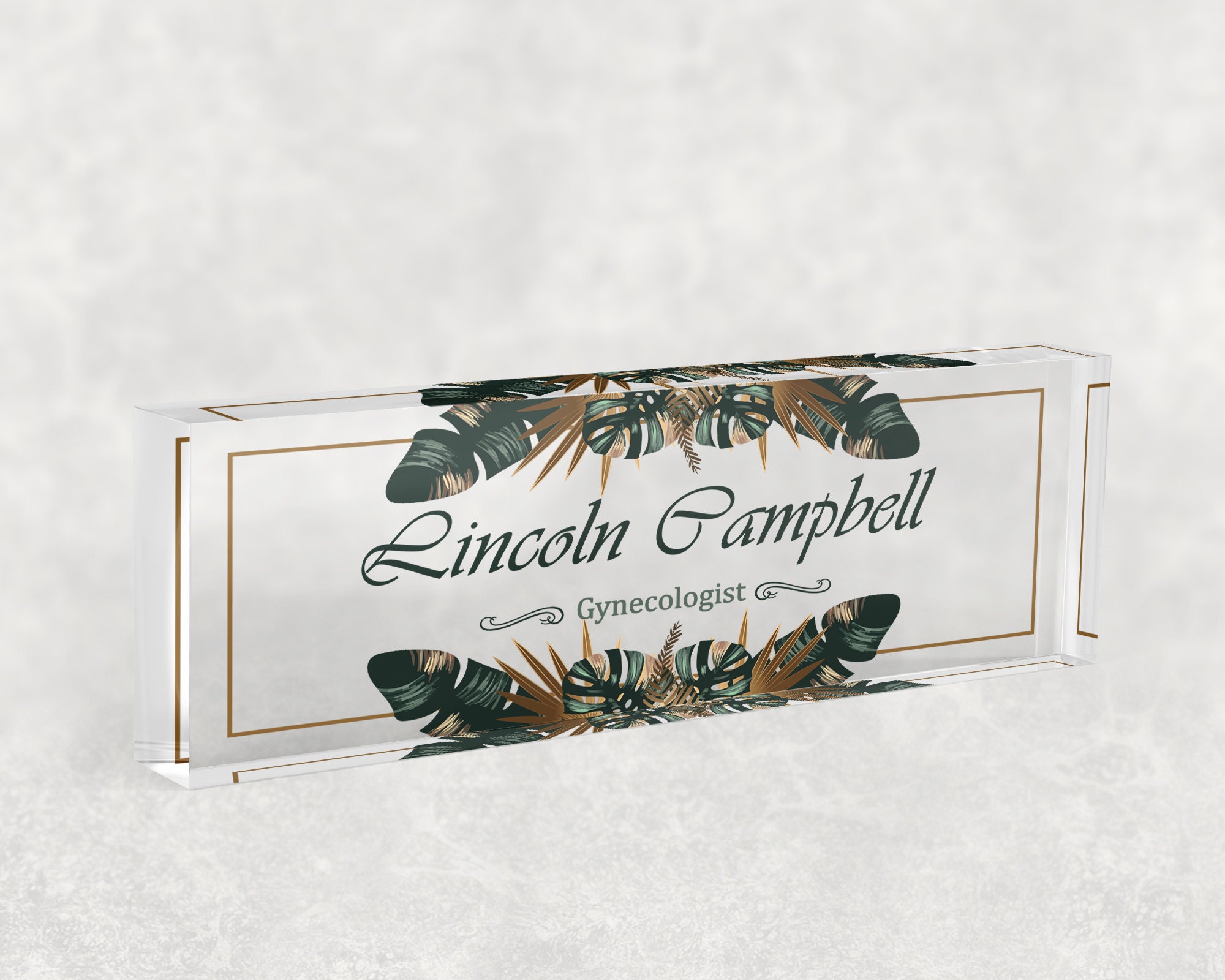 Desk Name Plate Custom Personalized Desk Sign Plaque Office Flower ...