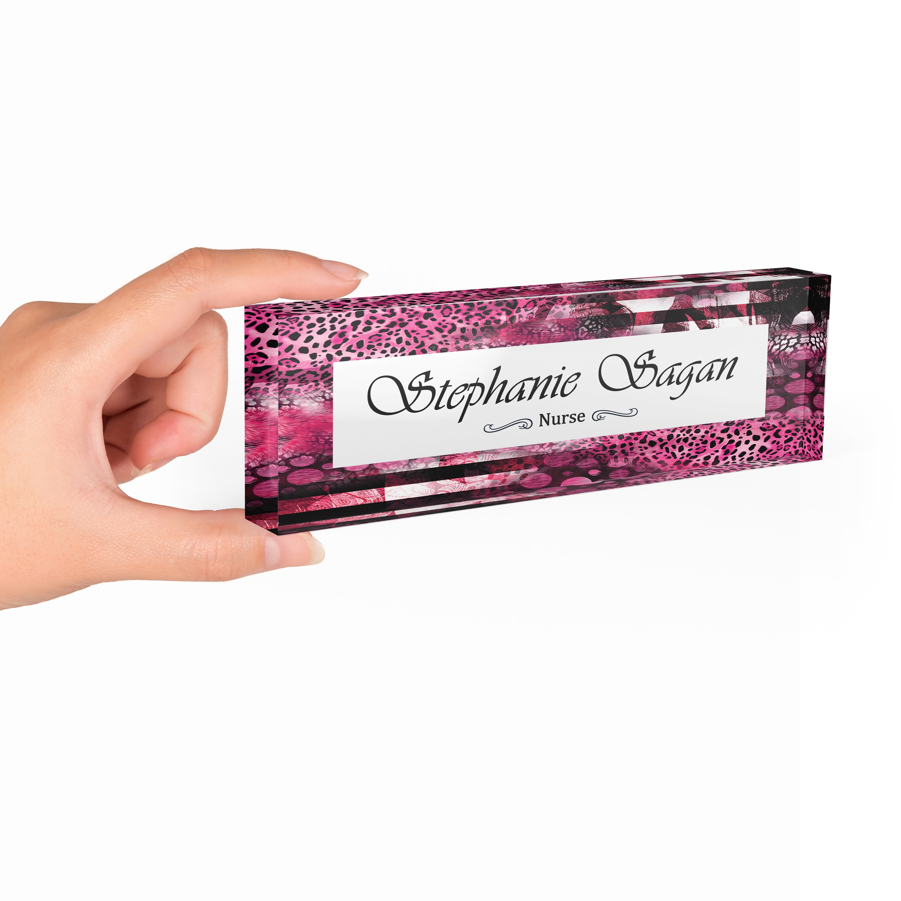 Leopard Desk Name Plate Custom Personalized Desk Sign, Office Gift ...