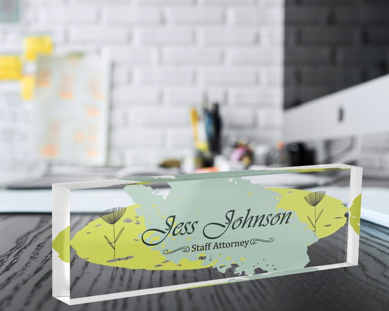 Colorful Desk Name Plate Custom Personalized Desk Sign Plaque Office ...