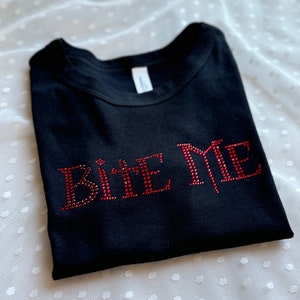 Bite Me Crop Top, Halloween Crop Top, Halloween Crop Top, Summerween, Halloween Baby Tee, Horror ...