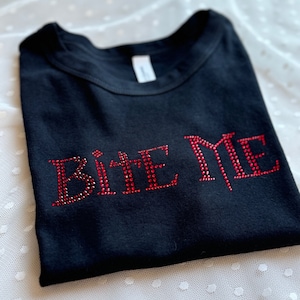 Bite Me Crop Top, Halloween Crop Top, Halloween Crop Top, Summerween, Halloween Baby Tee, Horror ...