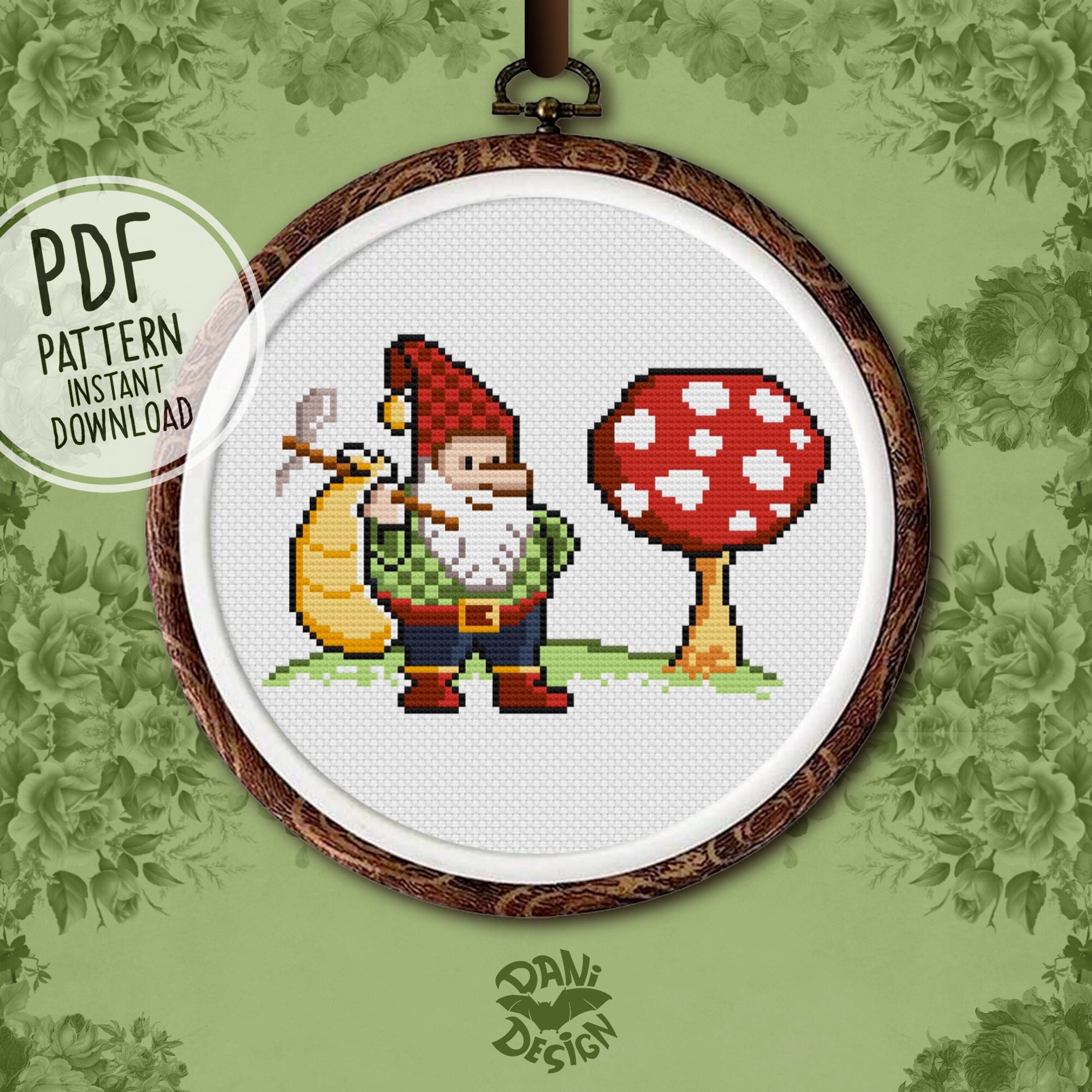 Dwarf Cross Stitch Pattern PDF Instant Download Gift Gnome - Etsy