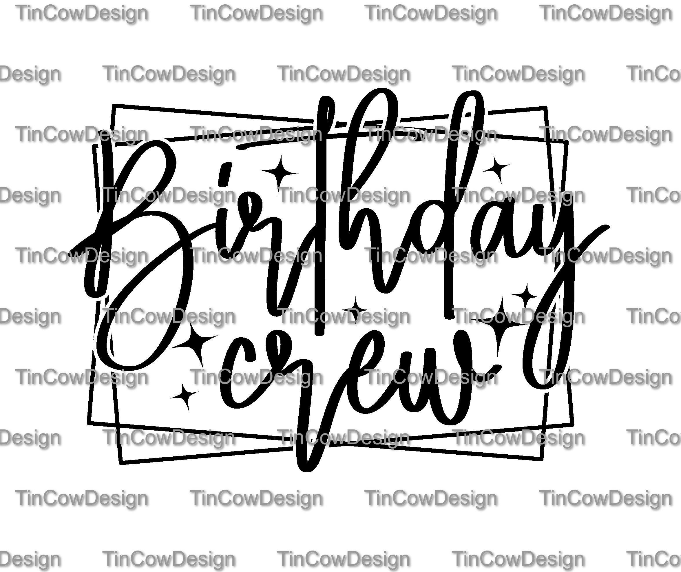 Birthday Crew Cute Sparkle PNG Digital Download - Etsy