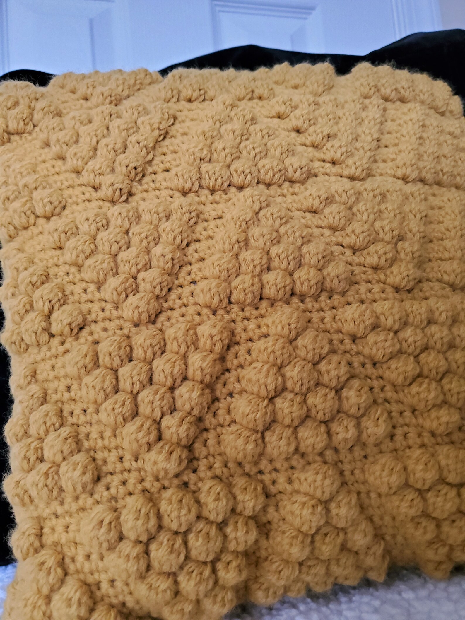 Triangle Crochet Pillow Pattern, Bobble Stitch Pattern, Crochet Home ...