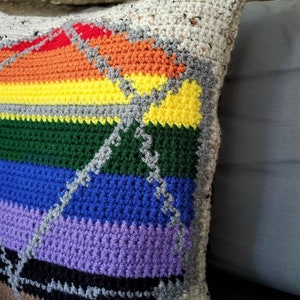 D20 Pride Flag Crochet Pillow Pattern, Dungeons and Dragons Rainbow ...