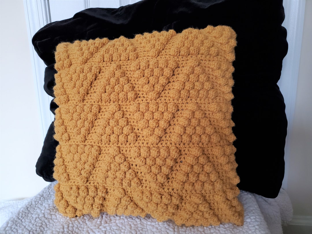 Triangle Crochet Pillow Pattern, Bobble Stitch Pattern, Crochet Home ...