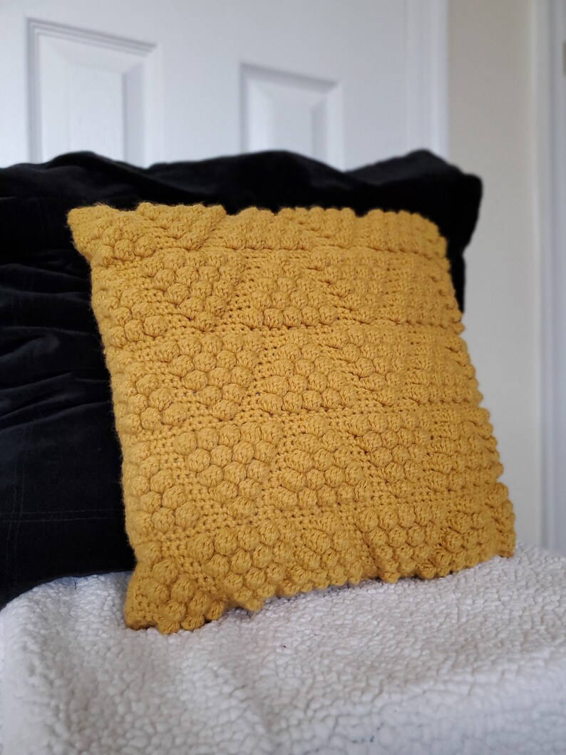 Triangle Crochet Pillow Pattern, Bobble Stitch Pattern, Crochet Home ...
