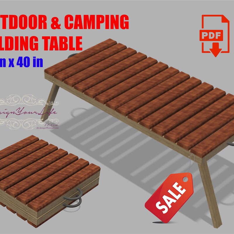 Folding Wood Camp Table - Etsy