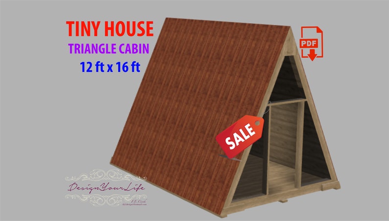 Best Tiny House Triangle Cabin A-frame Style Build DIY Plan, Wood or ...