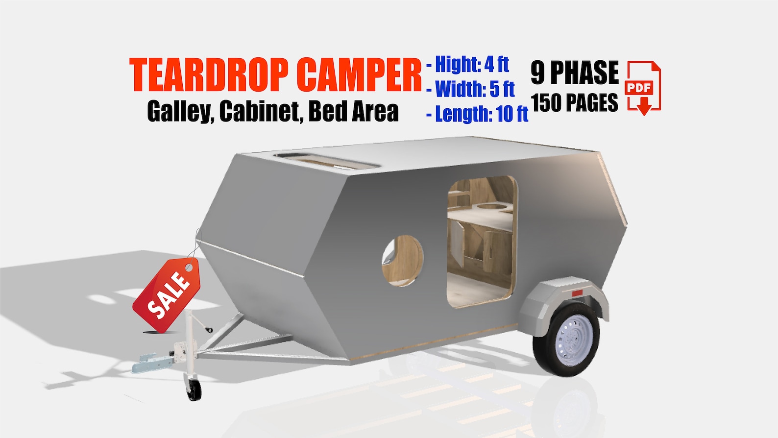 Best Wood Teardrop Camper Trailer 5 Ft X 10 Ft Easy Build Plan 150 Pp ...