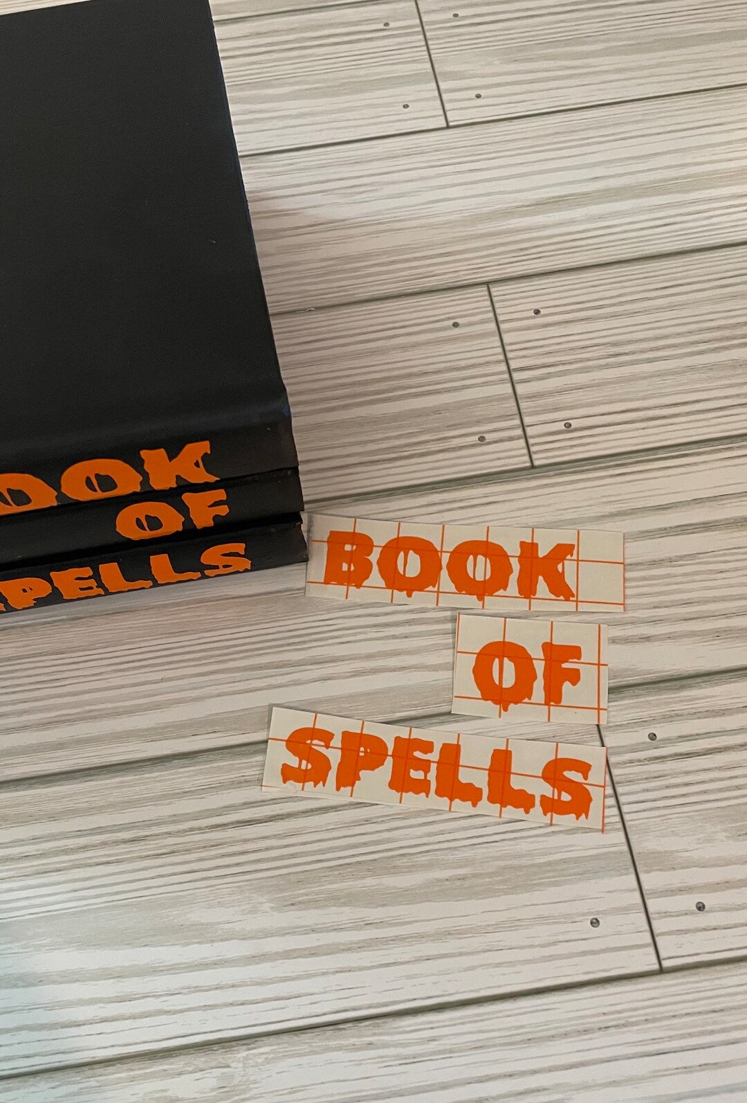 Halloween Book Decals | Book of Spells | Stacked Book Label ...