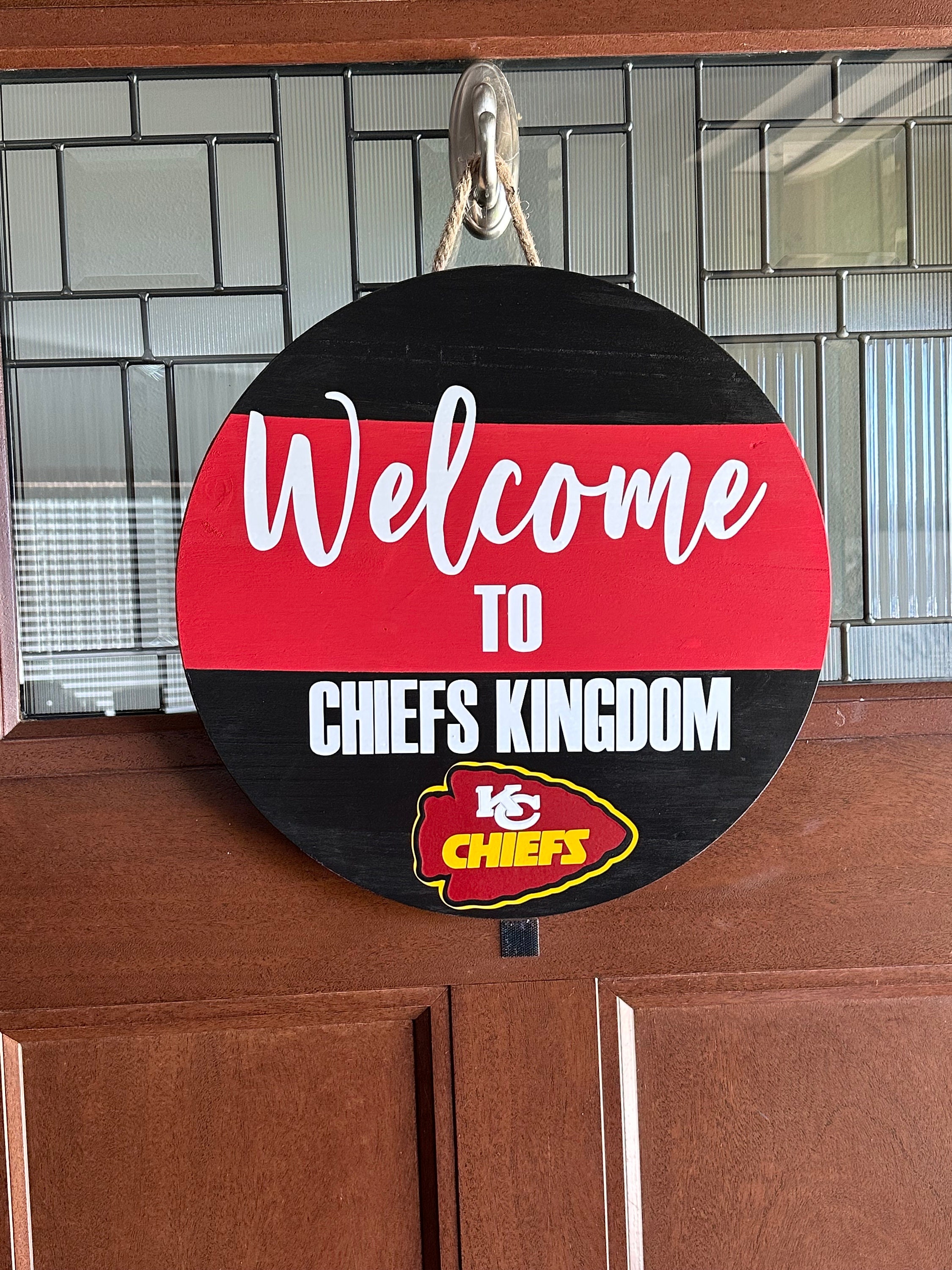 Football Theme Front Porch Wood Wreath Kansas City Chiefs - Etsy