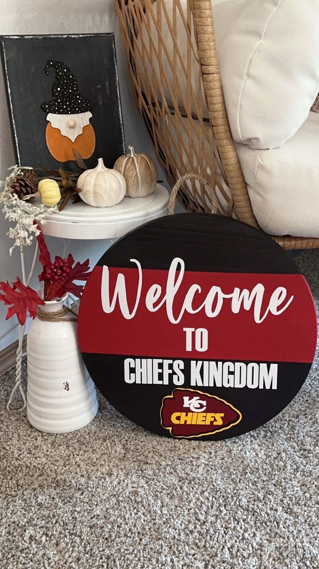 Football Theme Front Porch Wood Wreath Kansas City Chiefs - Etsy