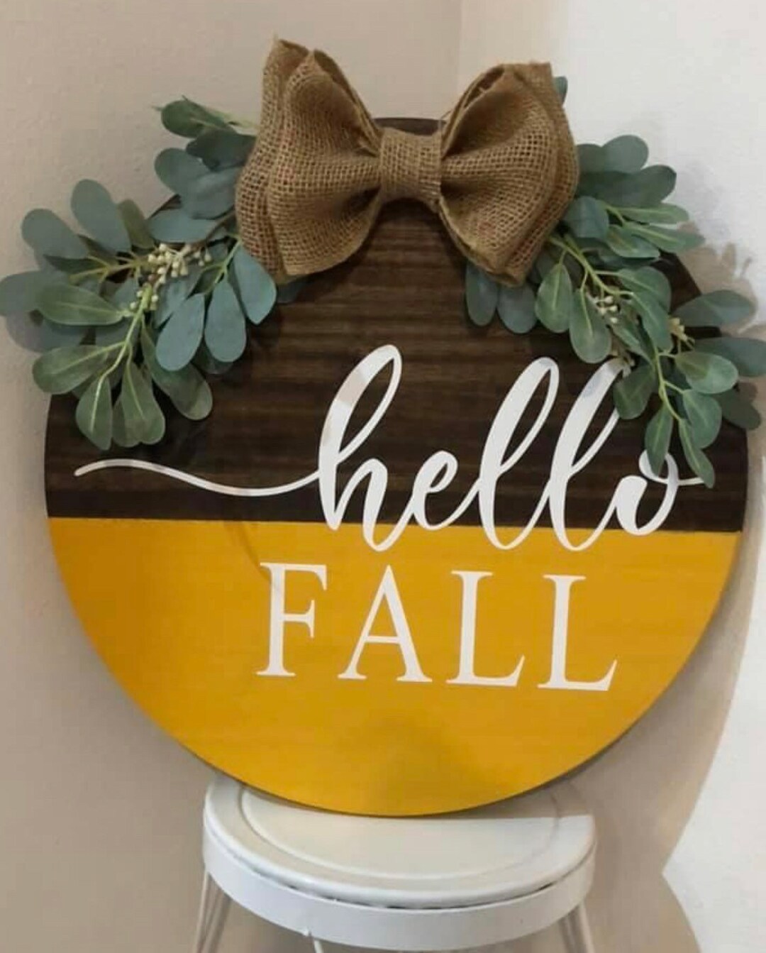 Hello Fall Wood Sign | Fall Porch Sign | Door Hanger | Front Porch ...
