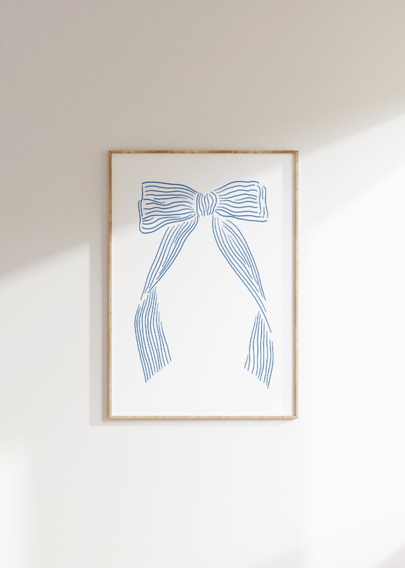 Coastal Granddaughter Vintage Hair Bow Art Print for Coastal Aesthetic ...