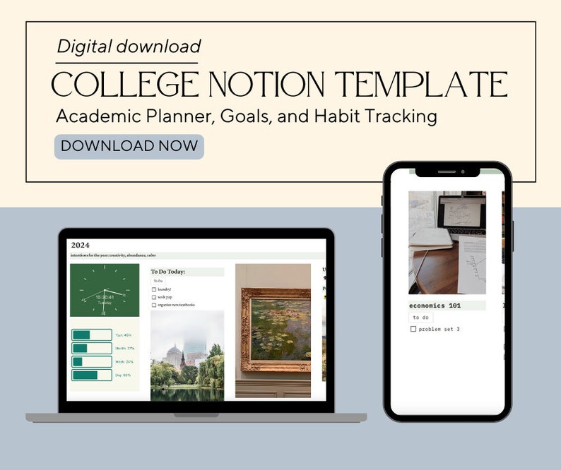 College Student Academic and Personal Notion Template for College ...