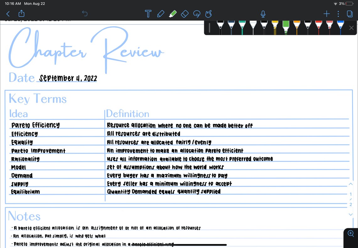 Set of 10 Study Review Templates for Goodnotes and Notability | Chapter ...
