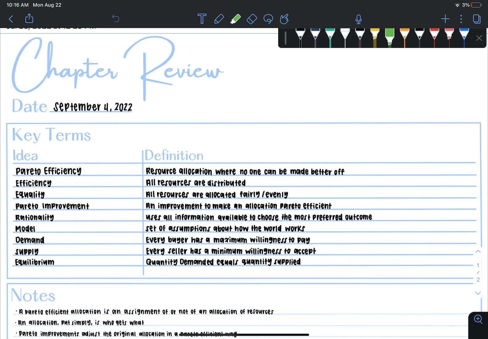 Set of 10 Study Review Templates for Goodnotes and Notability | Chapter ...