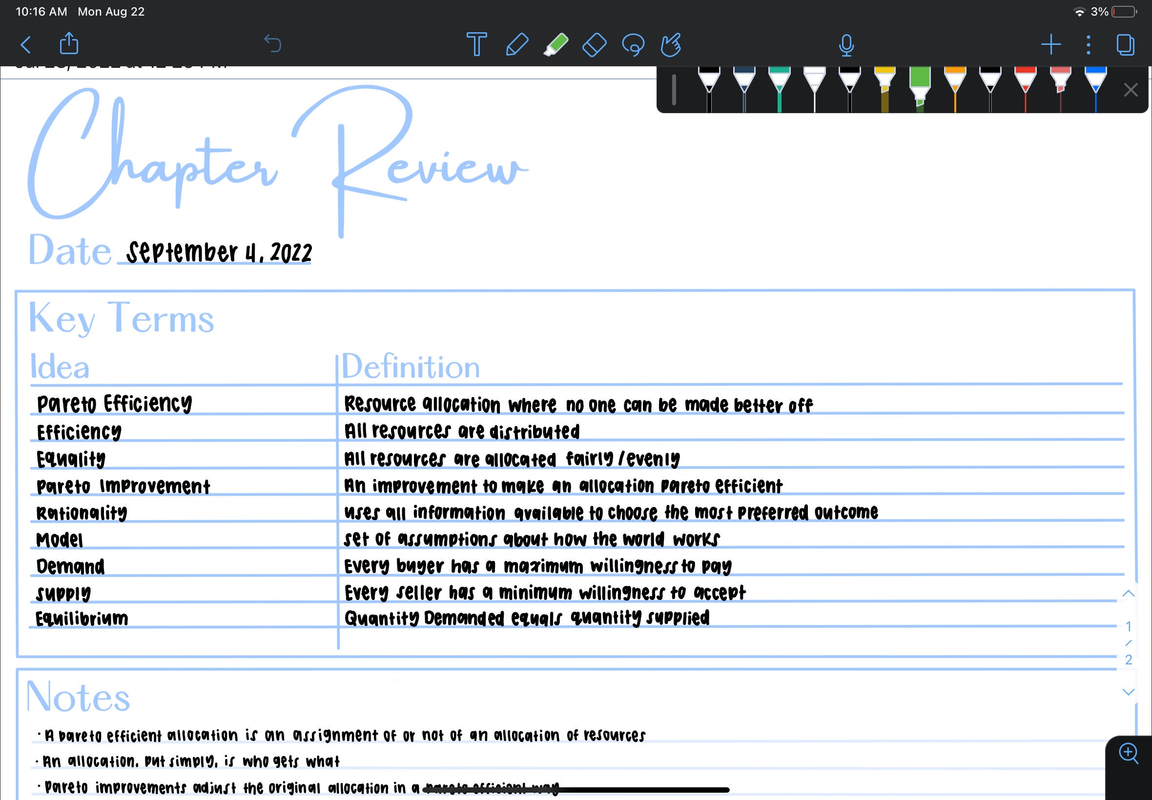 Set of 10 Study Review Templates for Goodnotes and Notability | Chapter ...
