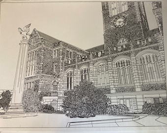 Boston College, Gasson Hall,pen and Ink Watercolor by Maryland Artist ...