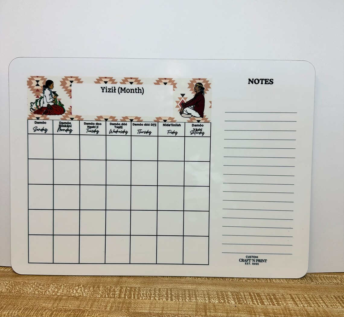 Navajo Dry Eraser Calendar Board, Customizable to Your Favorites - Etsy