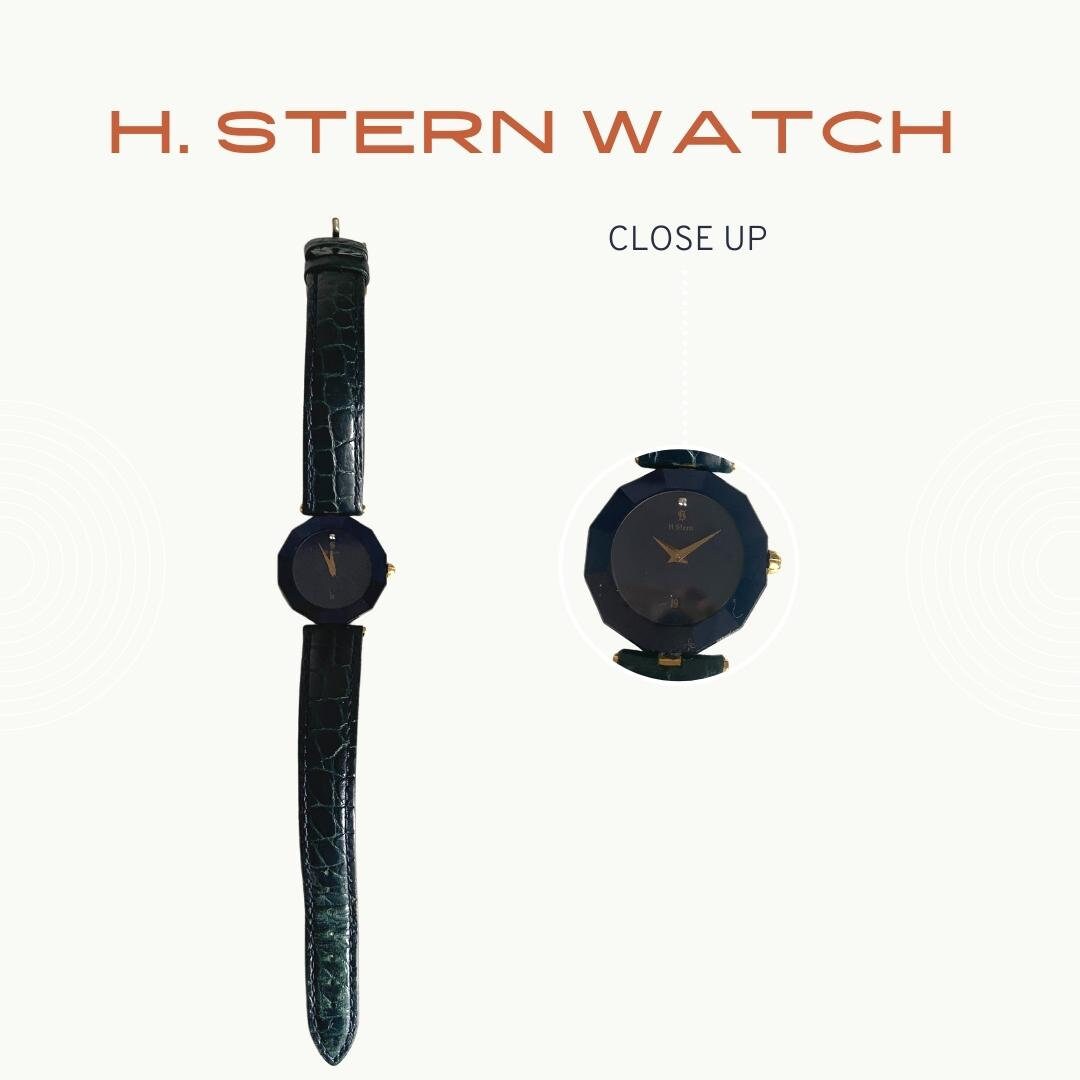 H Stern Swiss Made Watch 18K Gold and Sapphire Diamond 35mm - Etsy