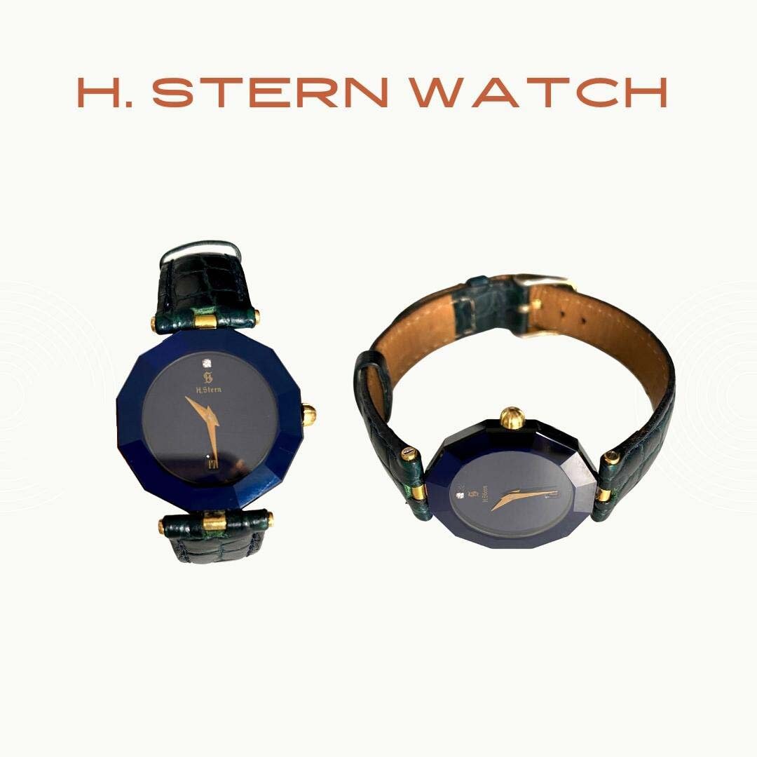 H Stern Swiss Made Watch 18K Gold and Sapphire Diamond 35mm - Etsy