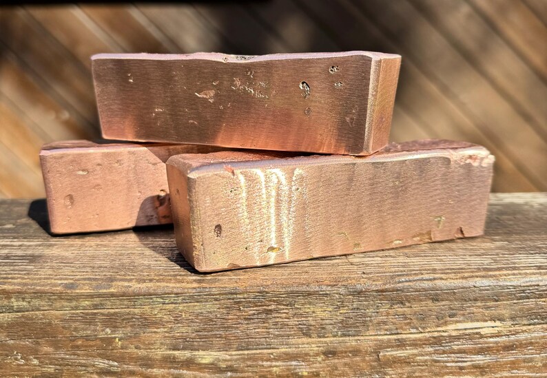 Solid Copper Ingot / Bar - Total 3LB 07OZ - 3LB 11OZ - Hand Poured ...