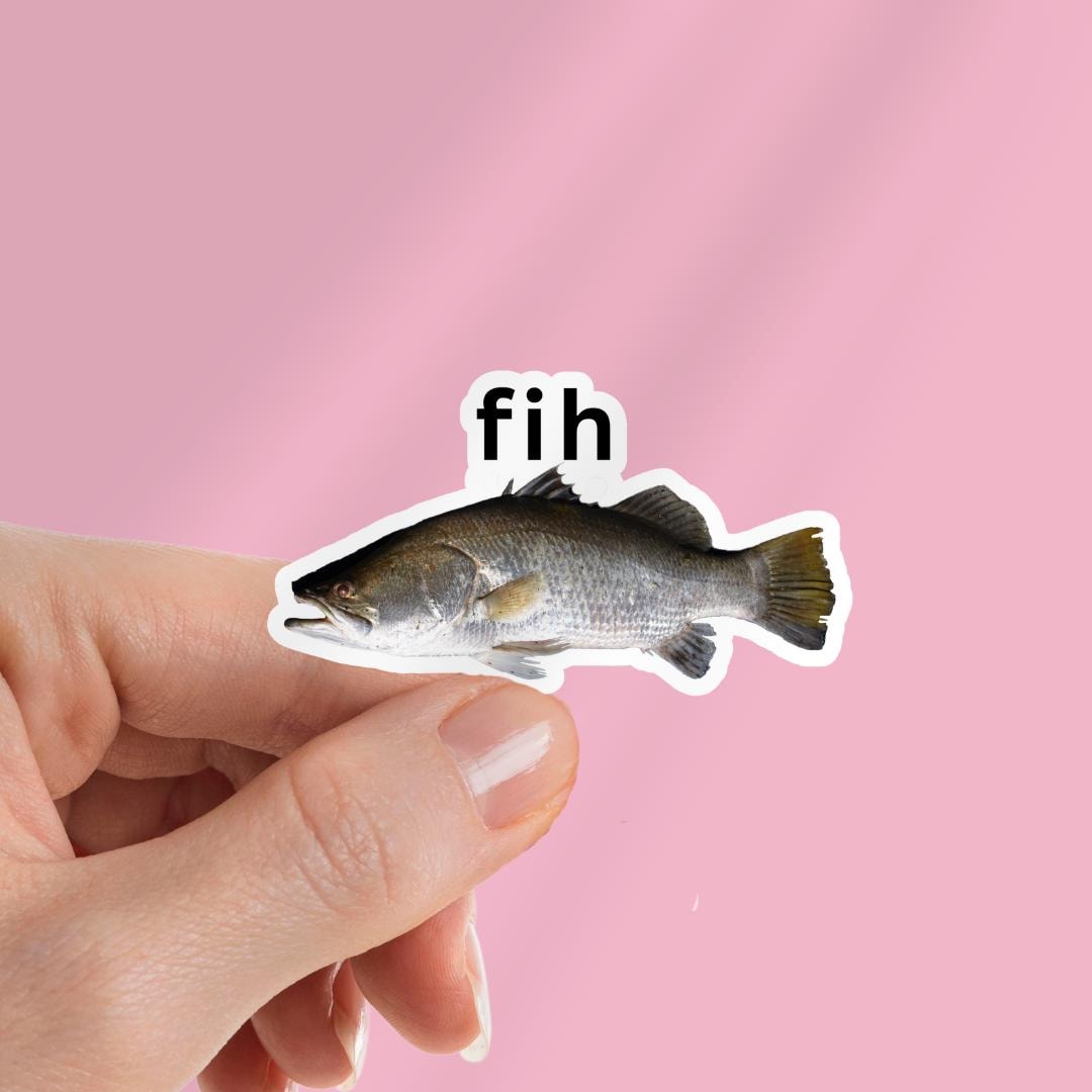 Fih Fish Meme Sticker: Funny Vinyl Decal - Stocking Stuffer - Etsy