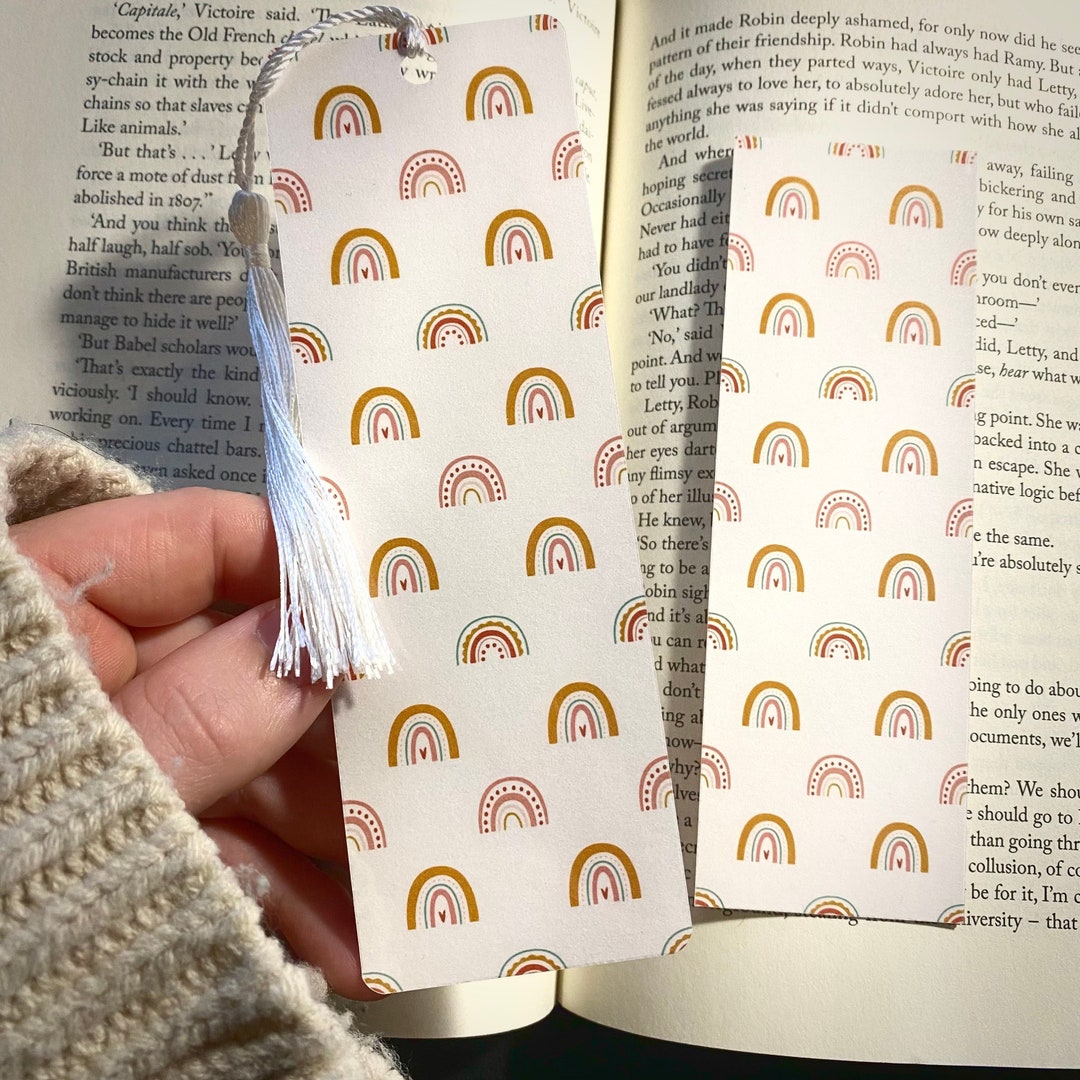 Boho Rainbow Bookmark | Handmade Laminated Bookmark | Bookmark for Kids ...