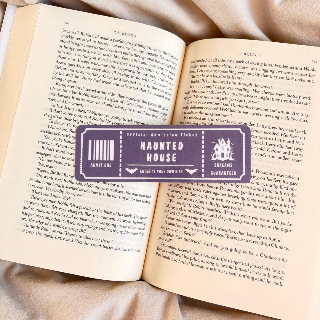 Haunted House Ticket Bookmark: Spooky Halloween Book Lover Gift - Etsy