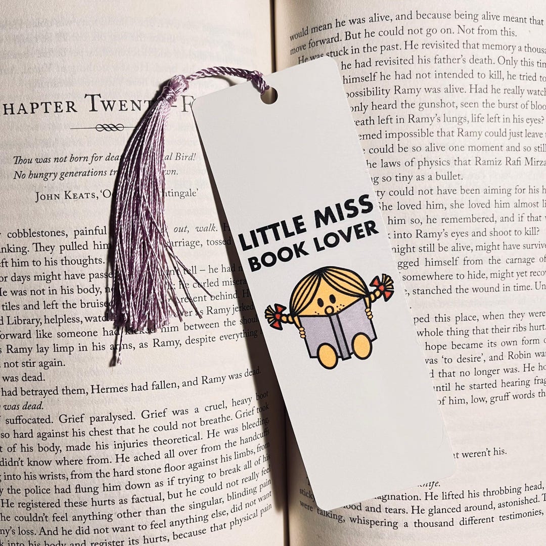 Little Miss Book Lover Bookmark: Handmade Laminated Cardstock With ...