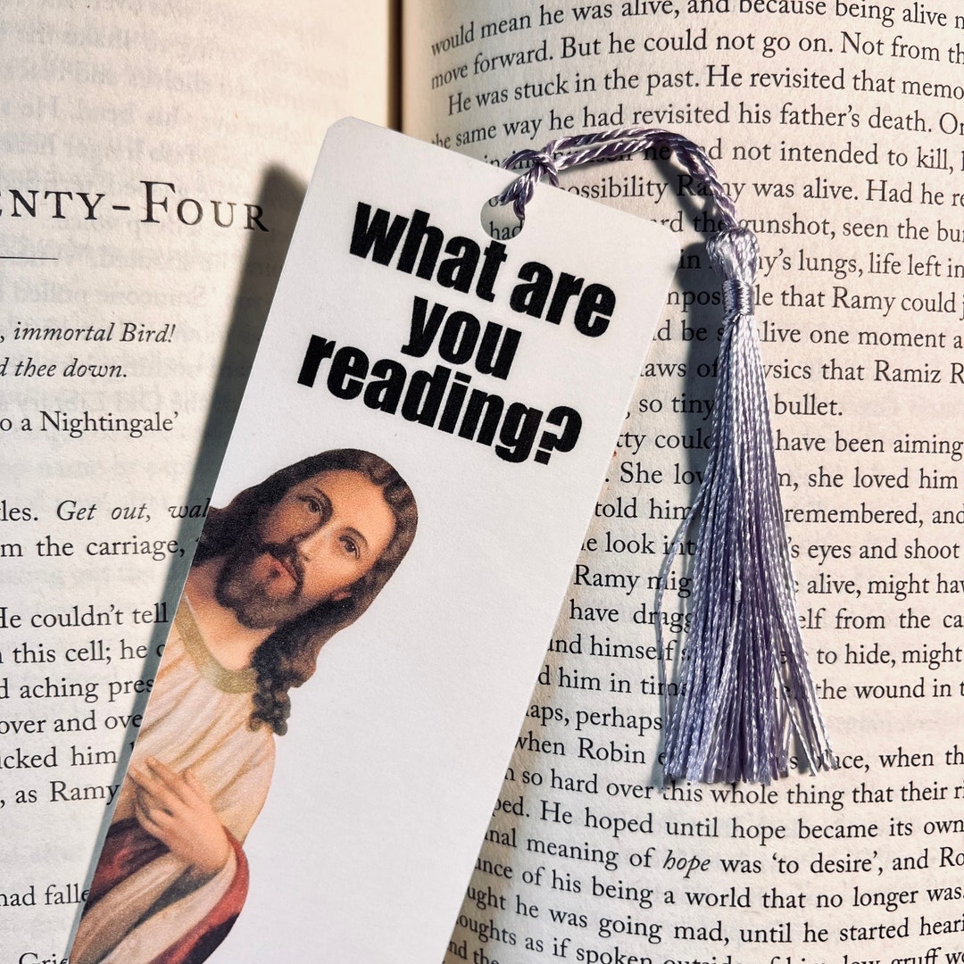 What Are You Reading? Peeking Jesus Bookmark | Bookmark for Book Lover ...