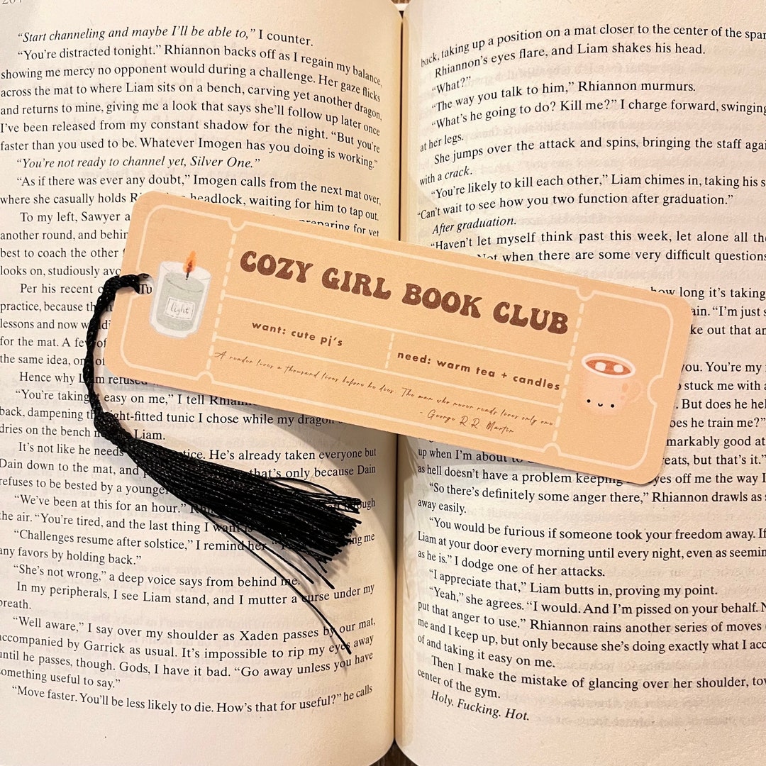 Cozy Girl Book Club Bookmark | Feminist Bookmark | Bookmark Ticket ...