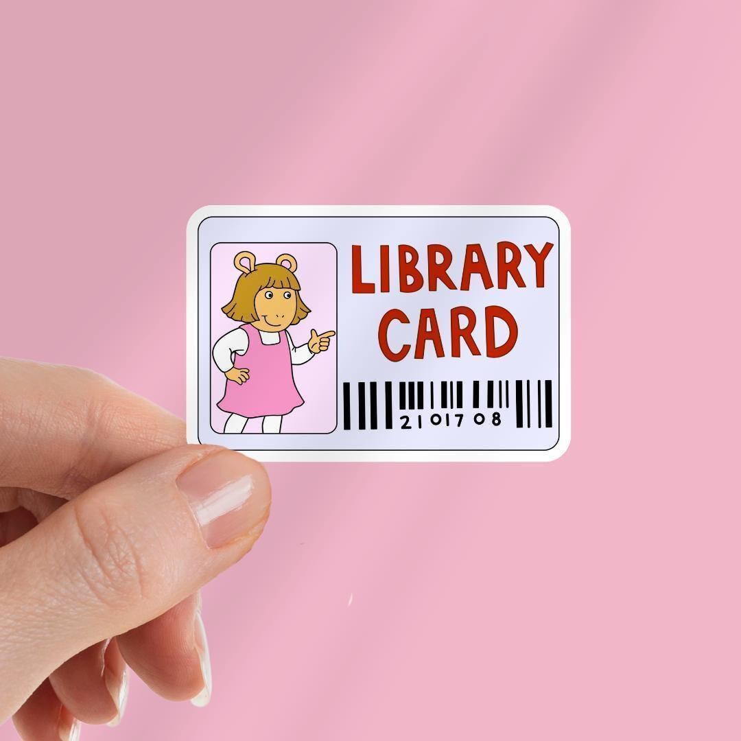 Library Card Vinyl Sticker: Book Lover Gift, Laptop Decal - Stocking ...