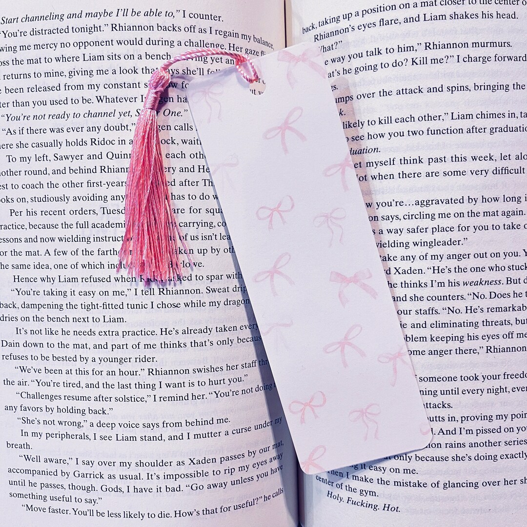 Coquette Bow Bookmark Pink Bookmark With Ribbon Pink Coquette Bookmark ...