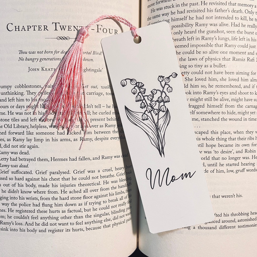 Mother's Day Birth Month Flower Bookmark | Personalized Bookmark Gift ...