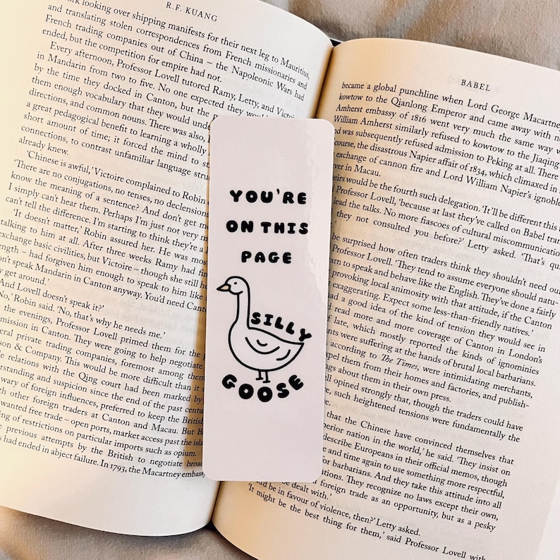 You're on This Page Silly Goose Bookmark | Funny Sarcastic Bookmark ...