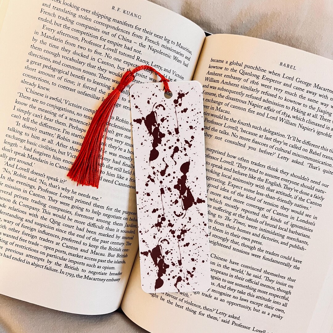 Blood Splatter Horror Bloody Bookmark | Halloween Bookmark | Birthday ...