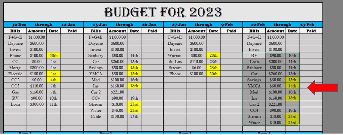 Personal Budget Template for Excel 2023 - Etsy