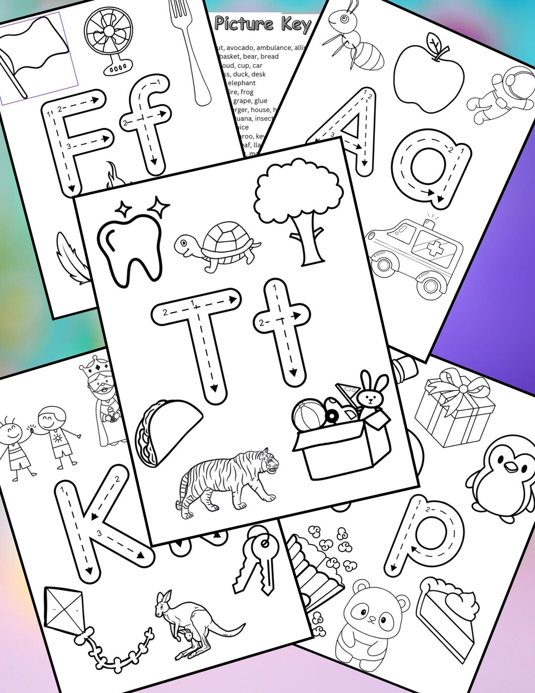 A-Z Letter Sound Coloring Pages - Etsy