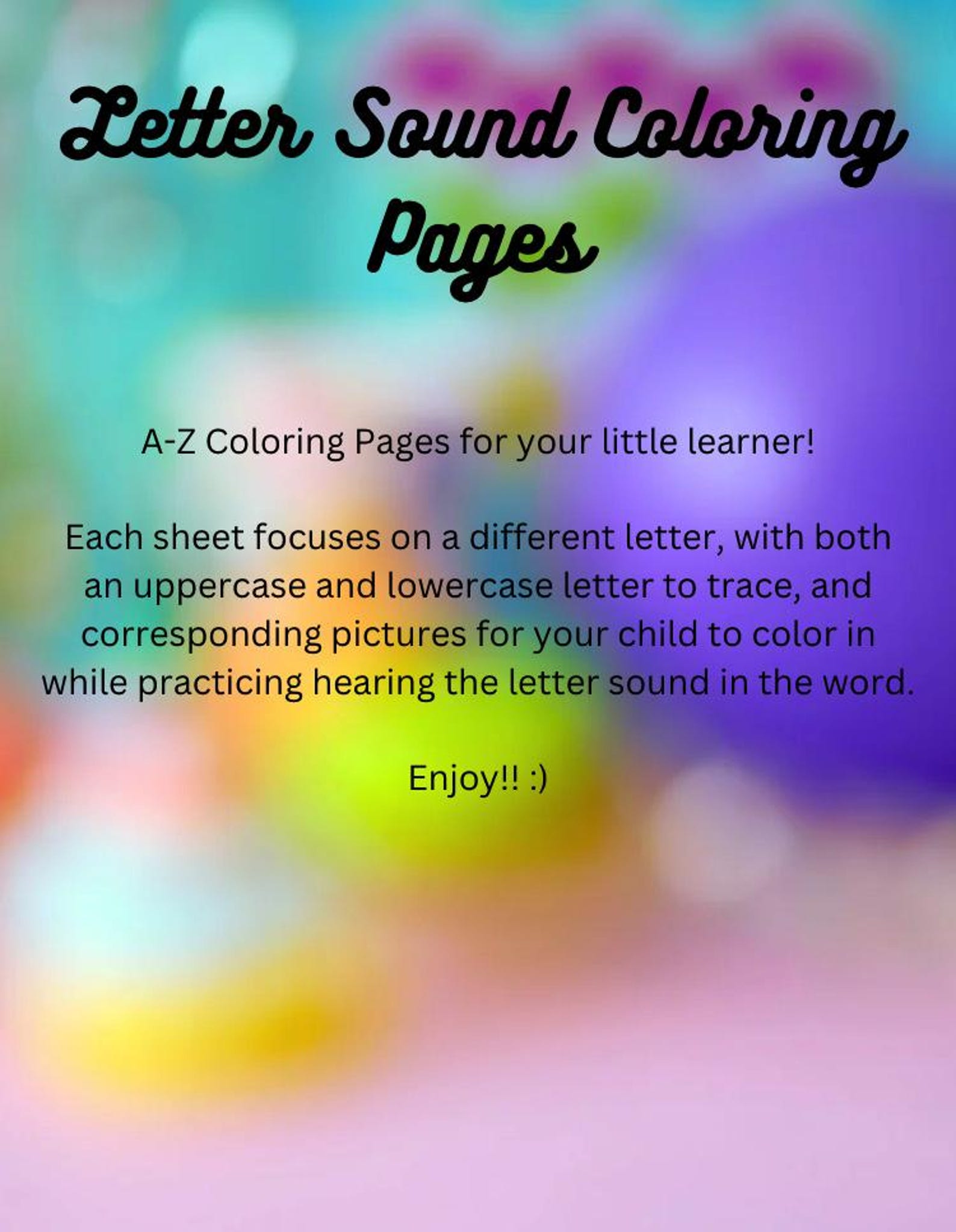 A-Z Letter Sound Coloring Pages - Etsy