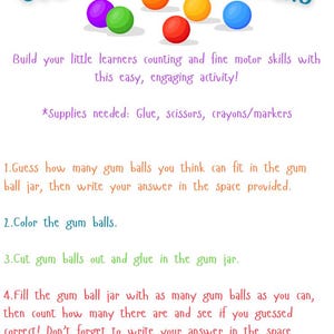 Count the Gum Balls Activity - Etsy