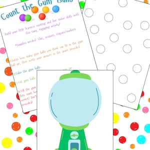 Count the Gum Balls Activity - Etsy